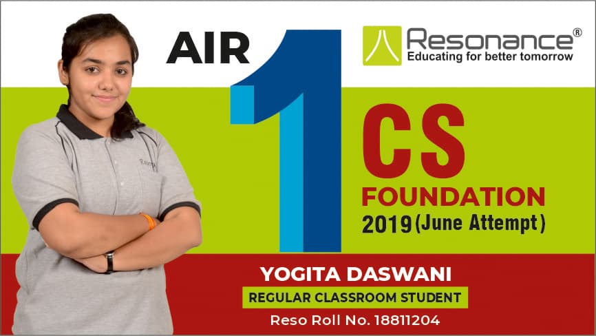 CS Foundation 2019 - Resonance Produced National Topper for the 3rd time
